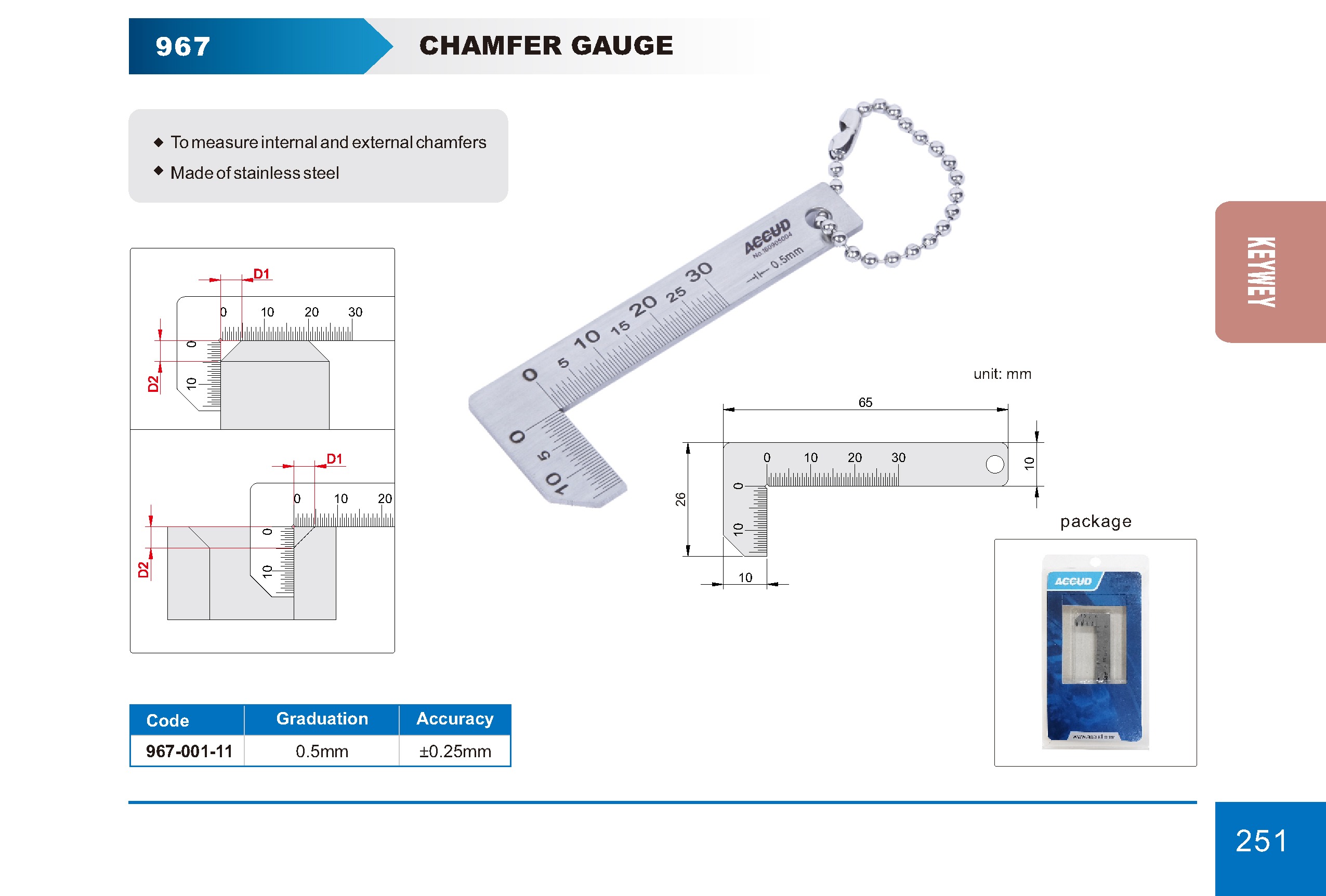 Equerre mesureur de chanfrein - Promotions Imbattables sur les Outils ...
